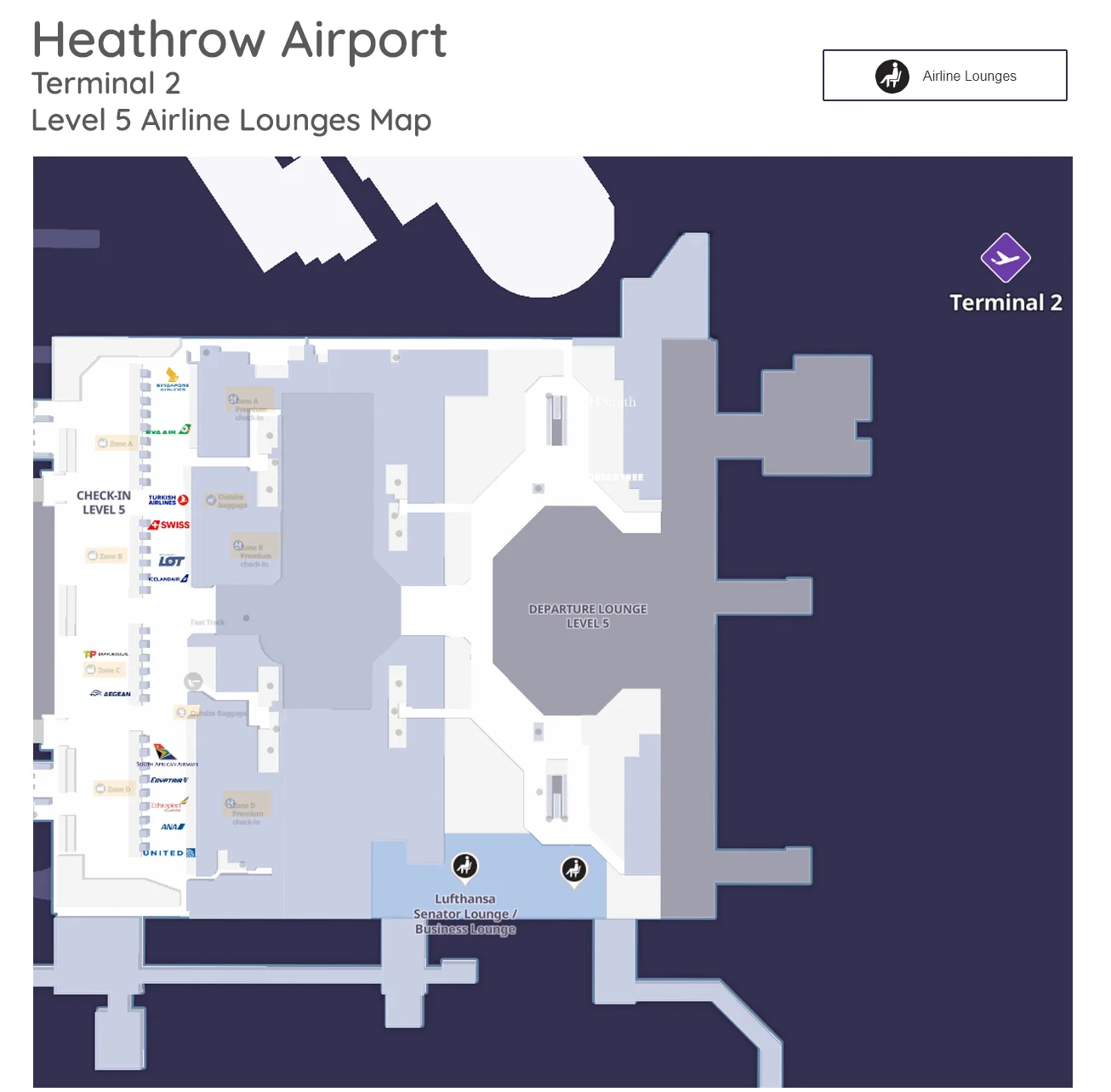 Heathrow Airport Map - Terminal, Gate, Food Map
