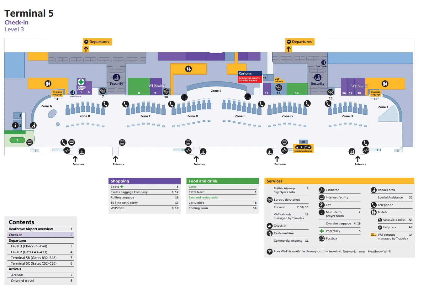 Heathrow Airport Map - Terminal, Gate, Food Map