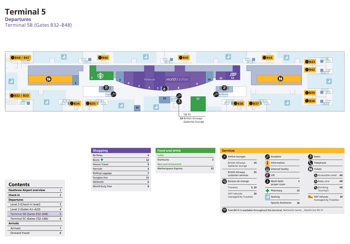 Heathrow Airport Map - Terminal, Gate, Food Map